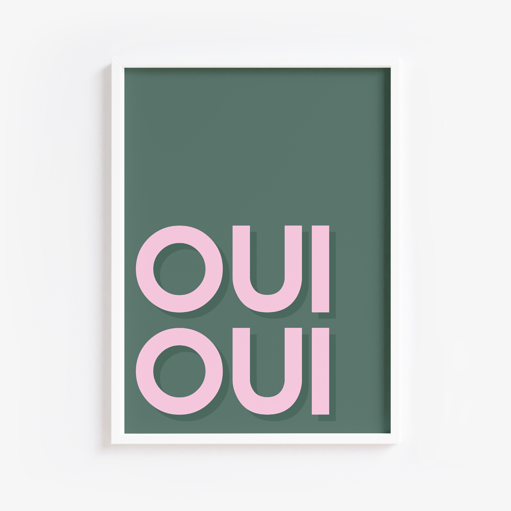 Oui Oui Green Print – Peachi Prints